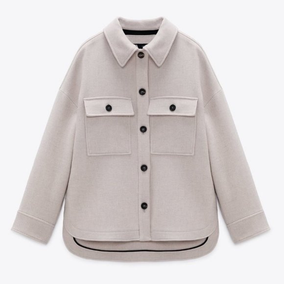Zara | Jackets & Coats | Nwt Zara Manteco Oversized Wool Blend ...